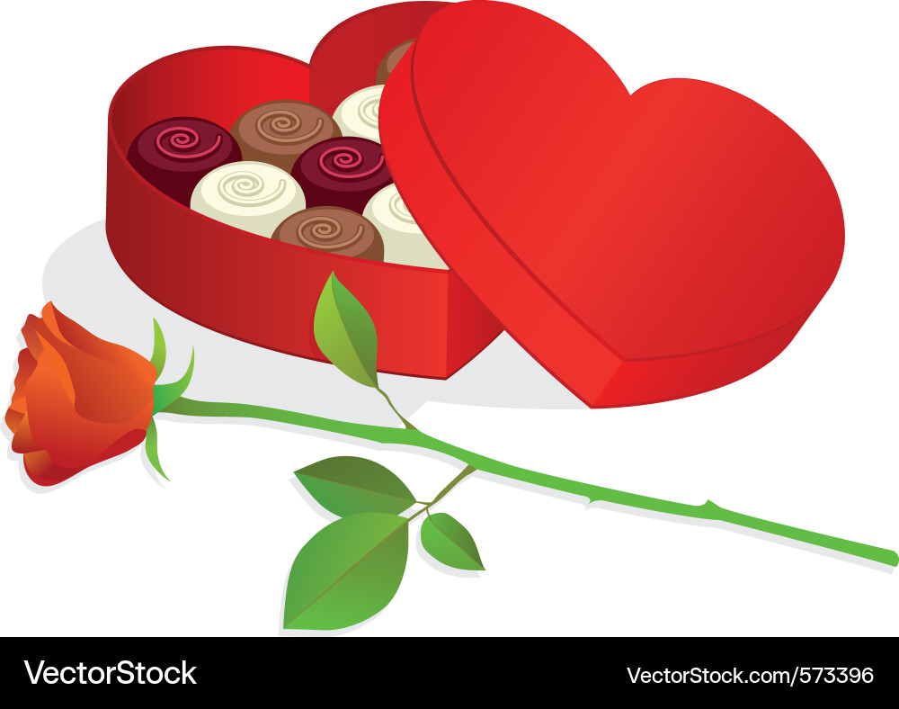 Heart shaped box Royalty Free Vector Image - VectorStock