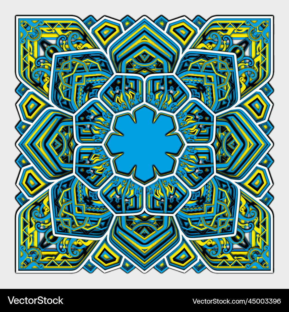 Multilayer 3d layered cutting file lasercut Vector Image