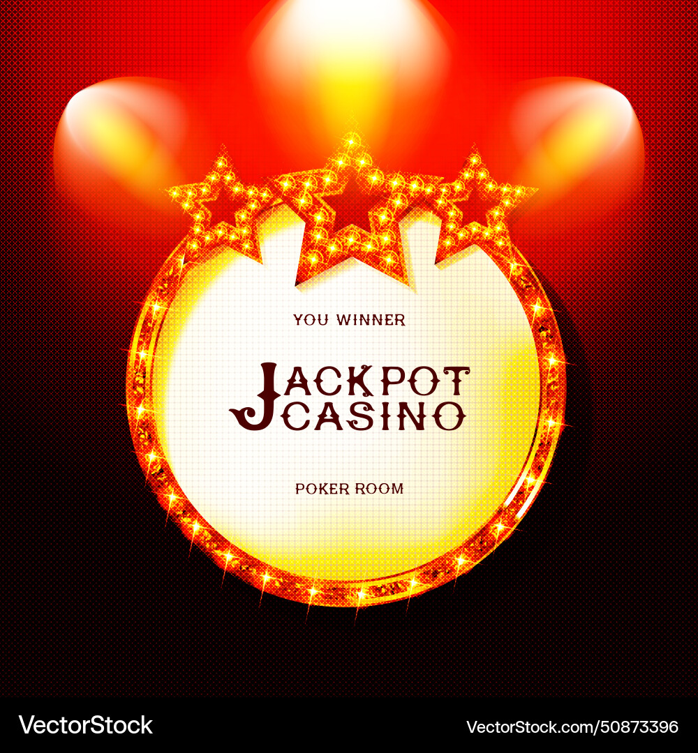 Now jackpot in cinema banner design Royalty Free Vector