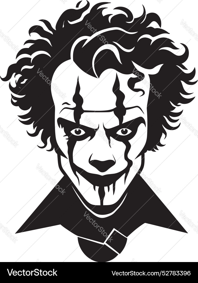 Shadowed shindig spooky clown icon haunted Vector Image