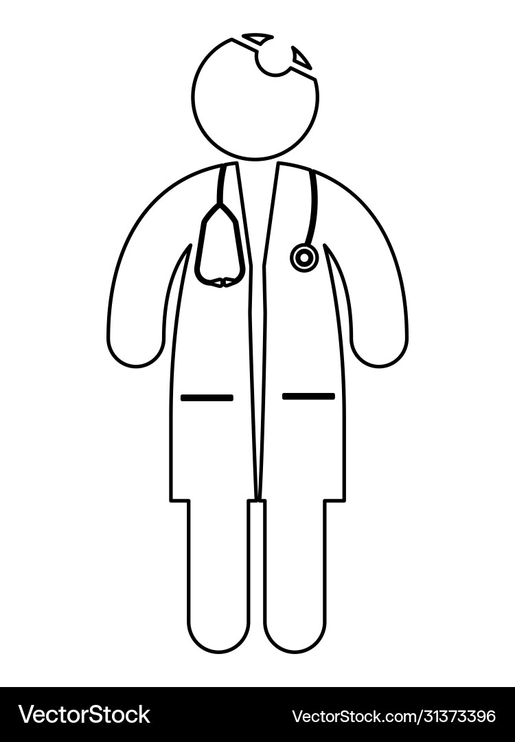 Stick Figure Doctor with Stethoscope Royalty Free Vector