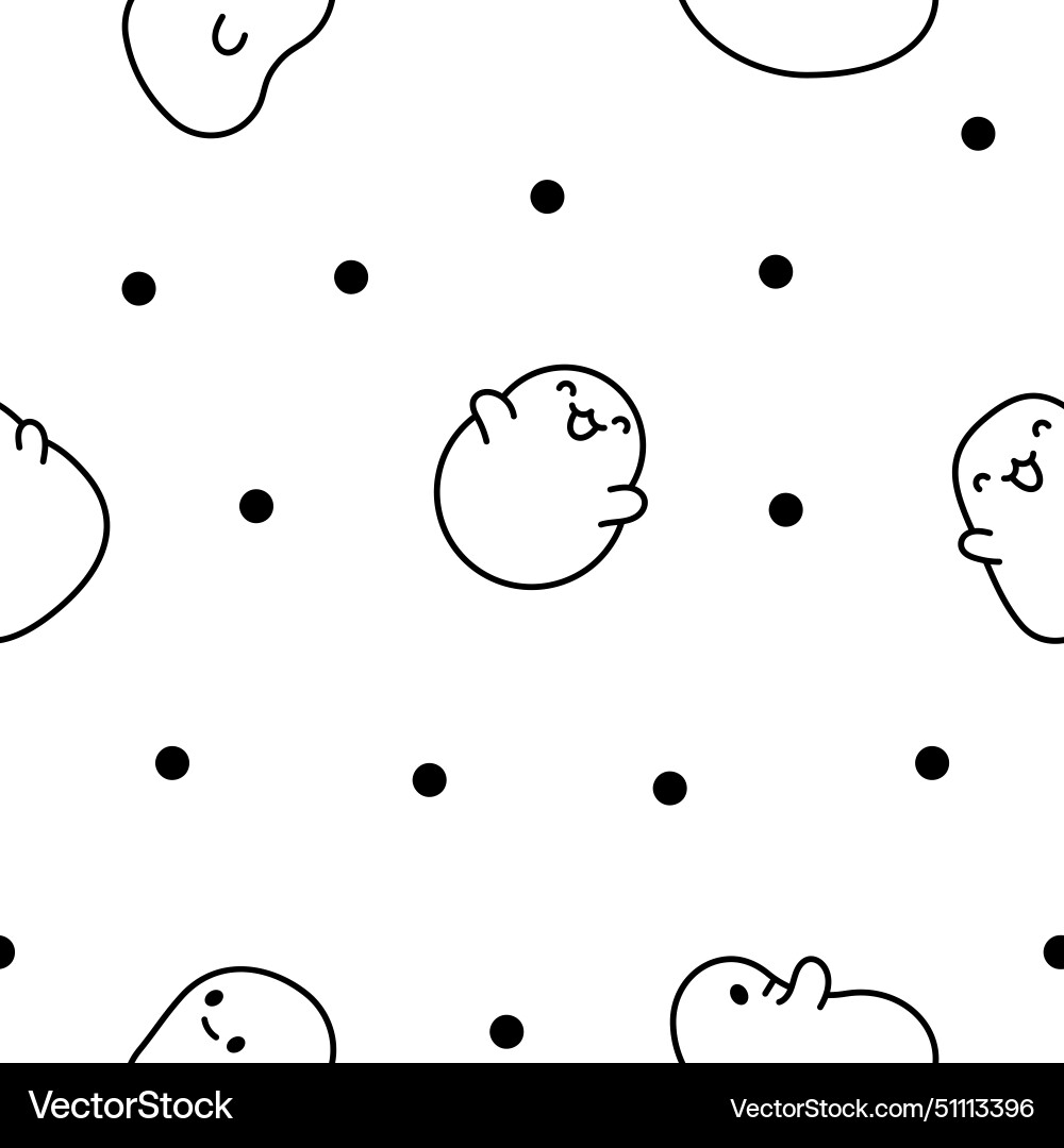 Tapioca pearls seamless pattern coloring page Vector Image
