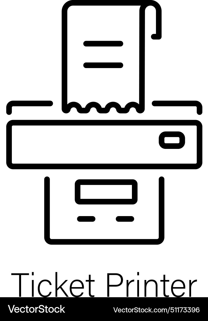 Ticket printer Royalty Free Vector Image - VectorStock