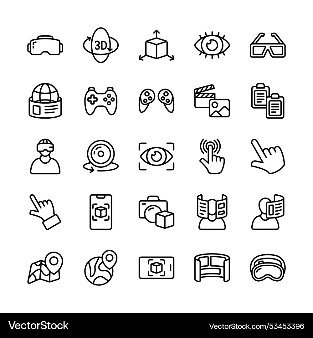 Virtual augmented and mixed reality Royalty Free Vector