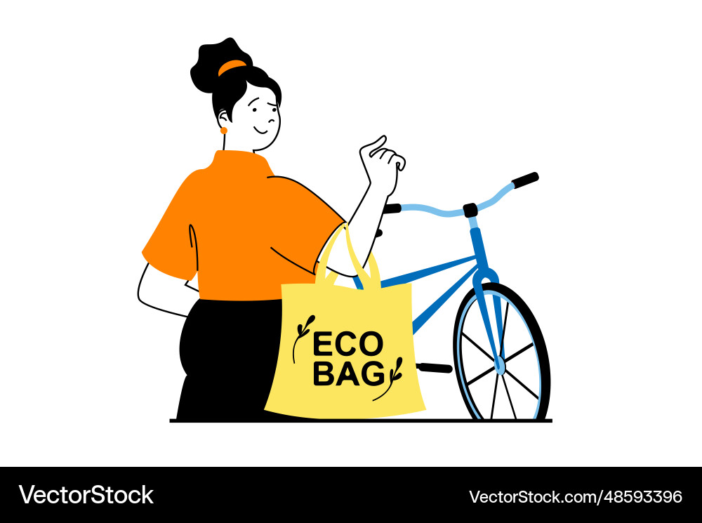 Zero waste concept with people scene in flat web Vector Image