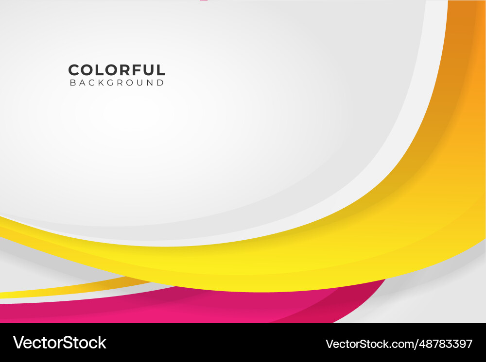 Abstract yellow and pink wave on white background Vector Image