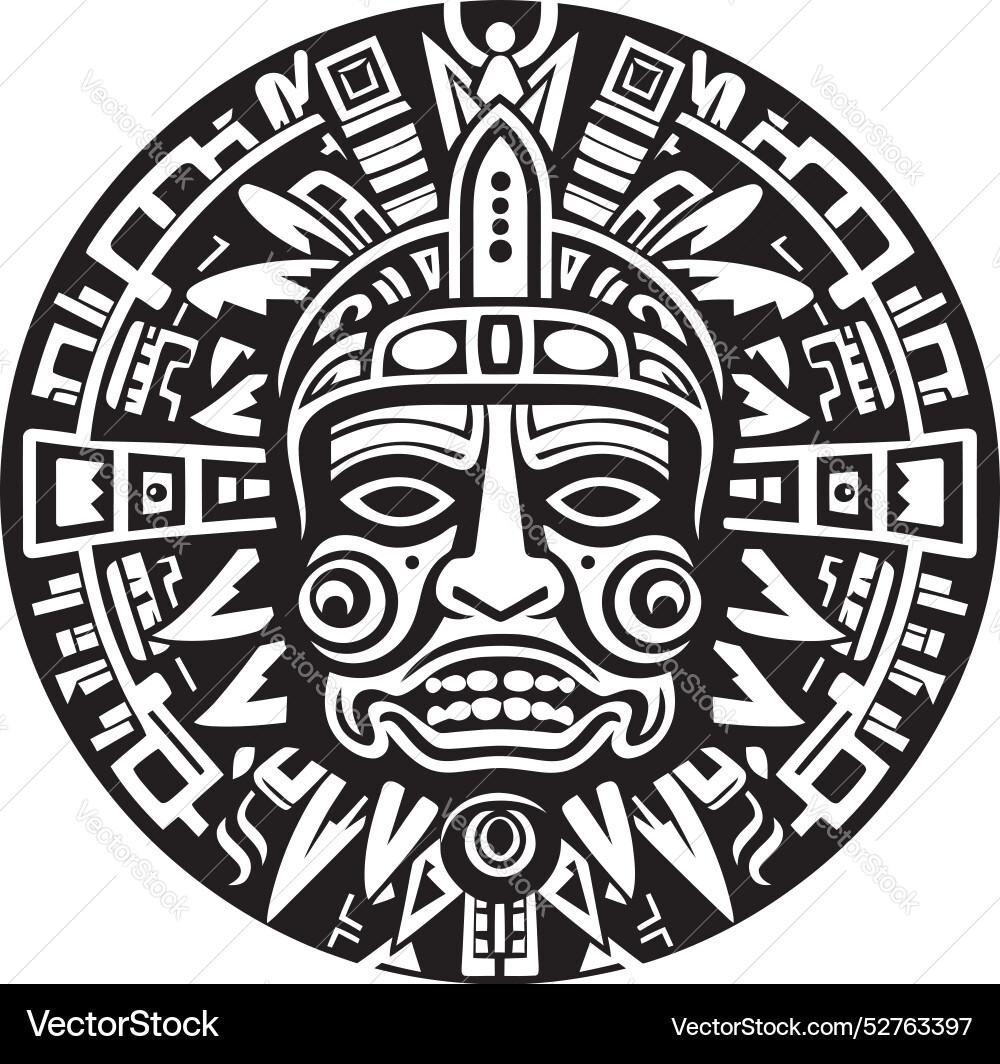 Antique aztec drawing icons logo designs inspired Vector Image