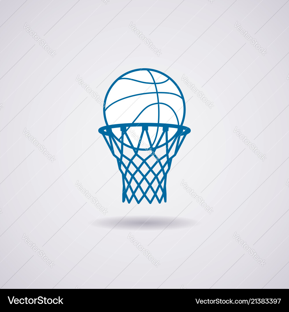 Basketball ball and net icon Royalty Free Vector Image