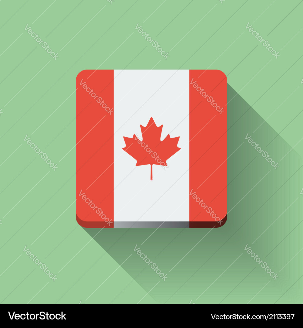 Canada Flag Button Royalty Free Vector Image - VectorStock