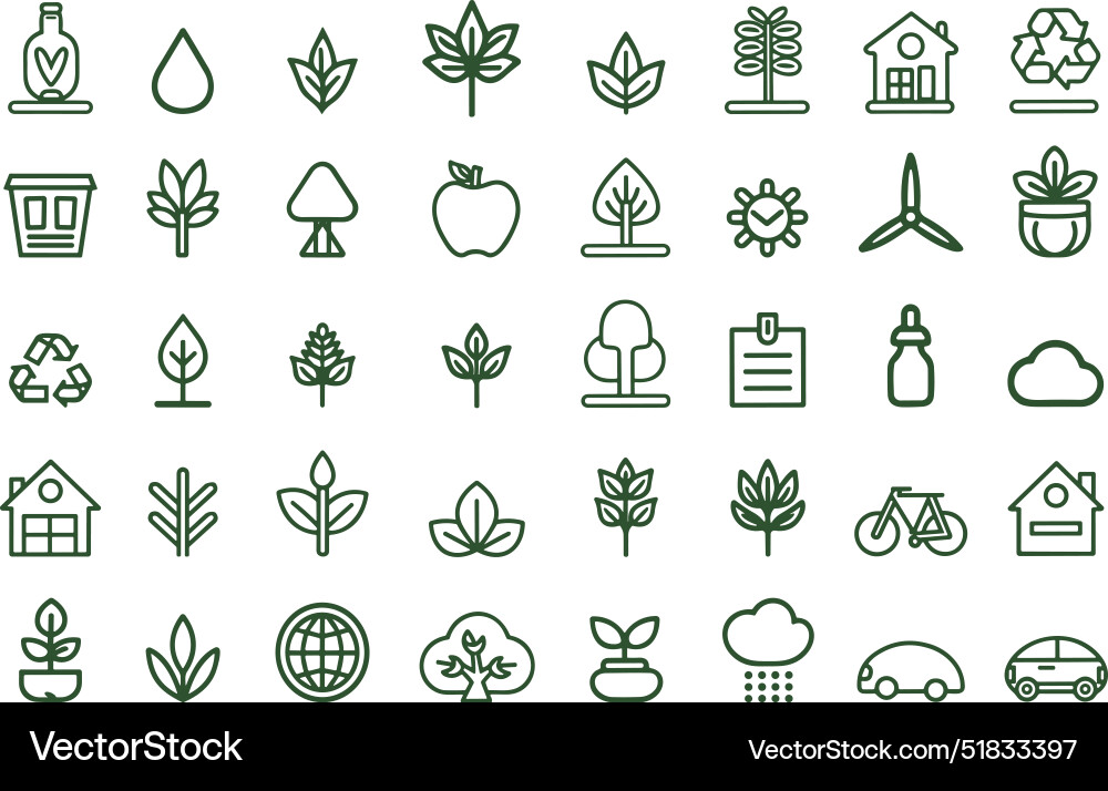 Eco icons set environmental sustainability Vector Image
