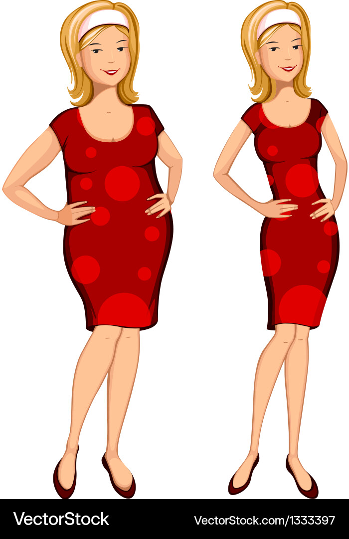 Fat and thin woman Royalty Free Vector Image - VectorStock