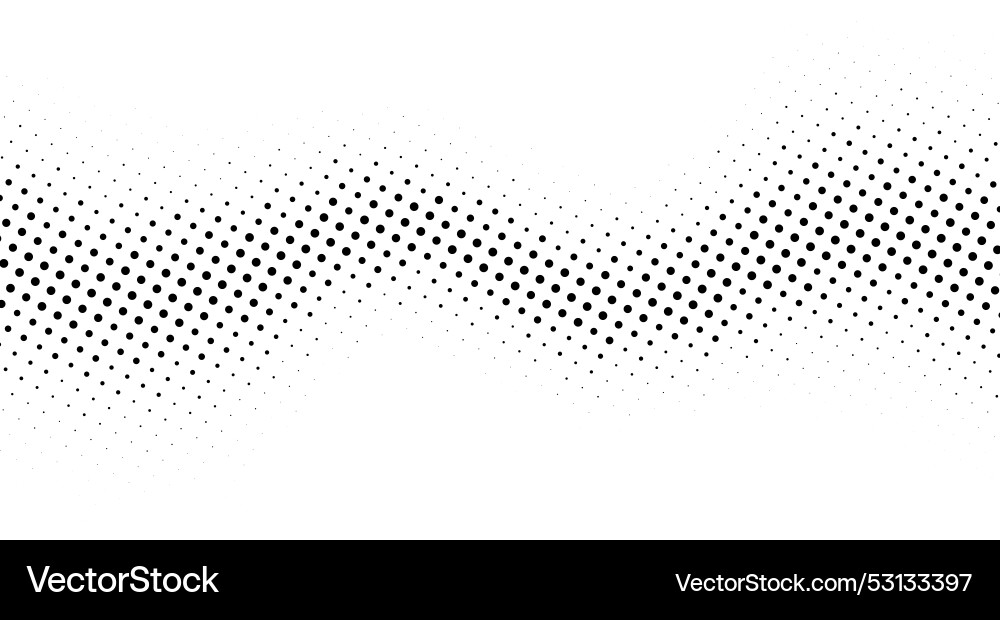 Halftone rhythm black wave dots pattern Royalty Free Vector