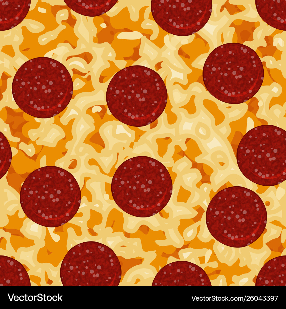 Seamless pattern with texture pepperoni pizza Vector Image