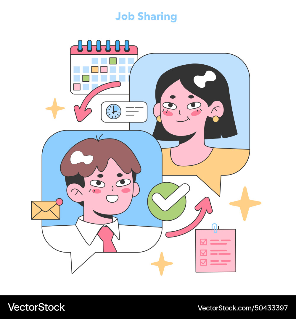 Teamwork approach to flexible working flat Vector Image