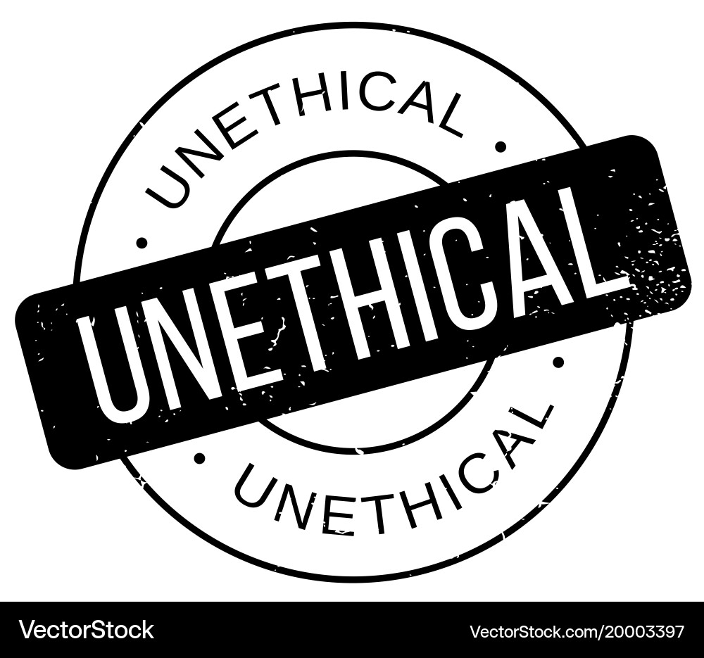 Unethical rubber stamp Royalty Free Vector Image