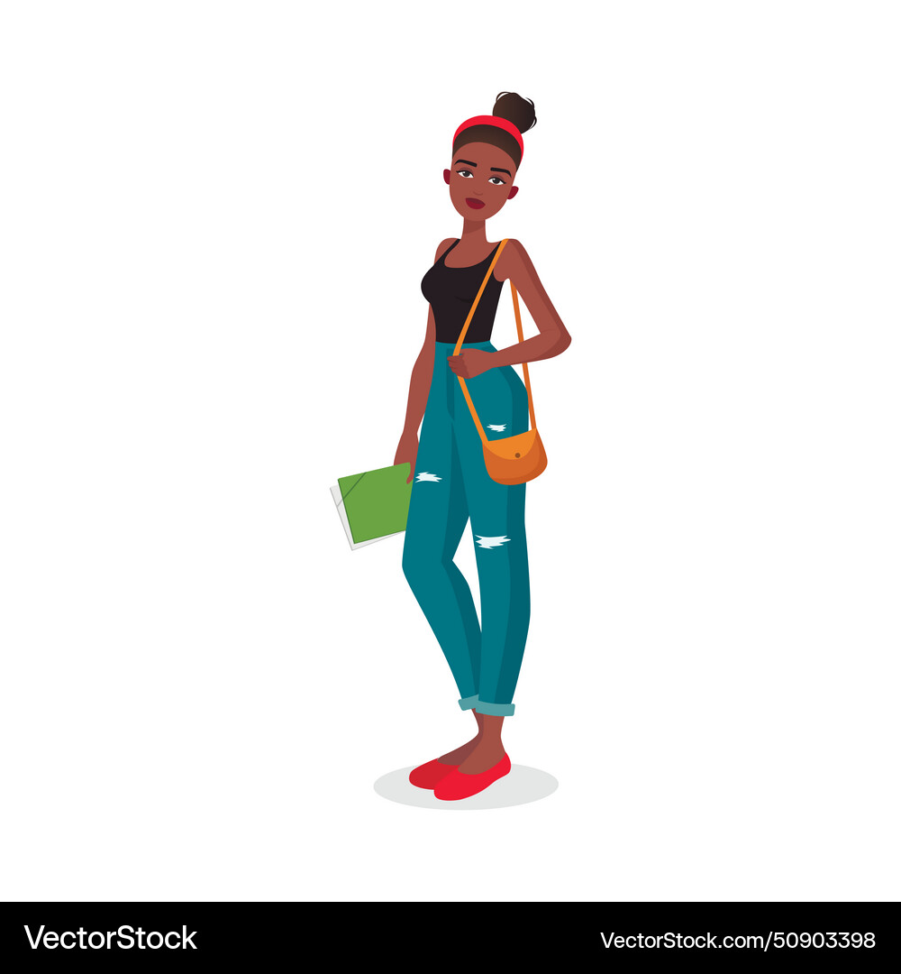 African student girl Royalty Free Vector Image