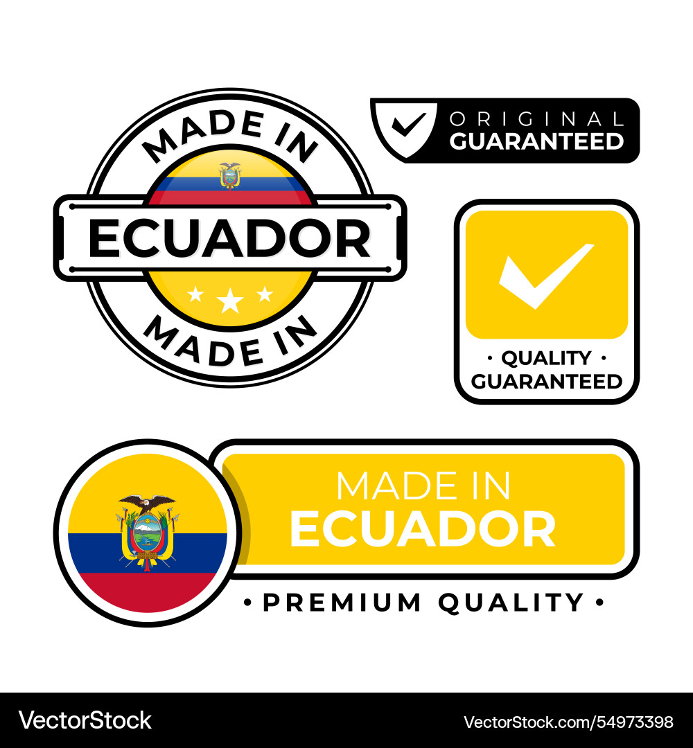 Badge bundle made in ecuador label icon emblem Vector Image