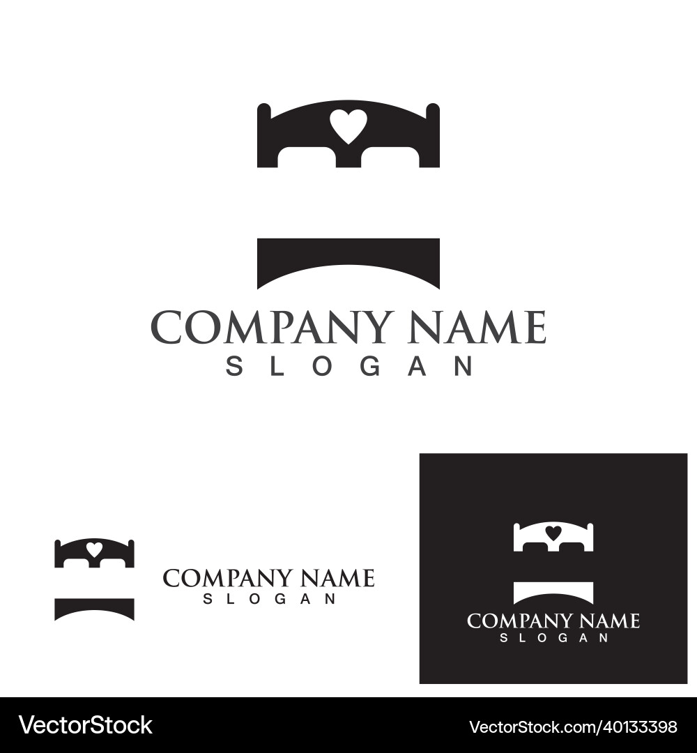 Bed logo and symbol eps10 Royalty Free Vector Image