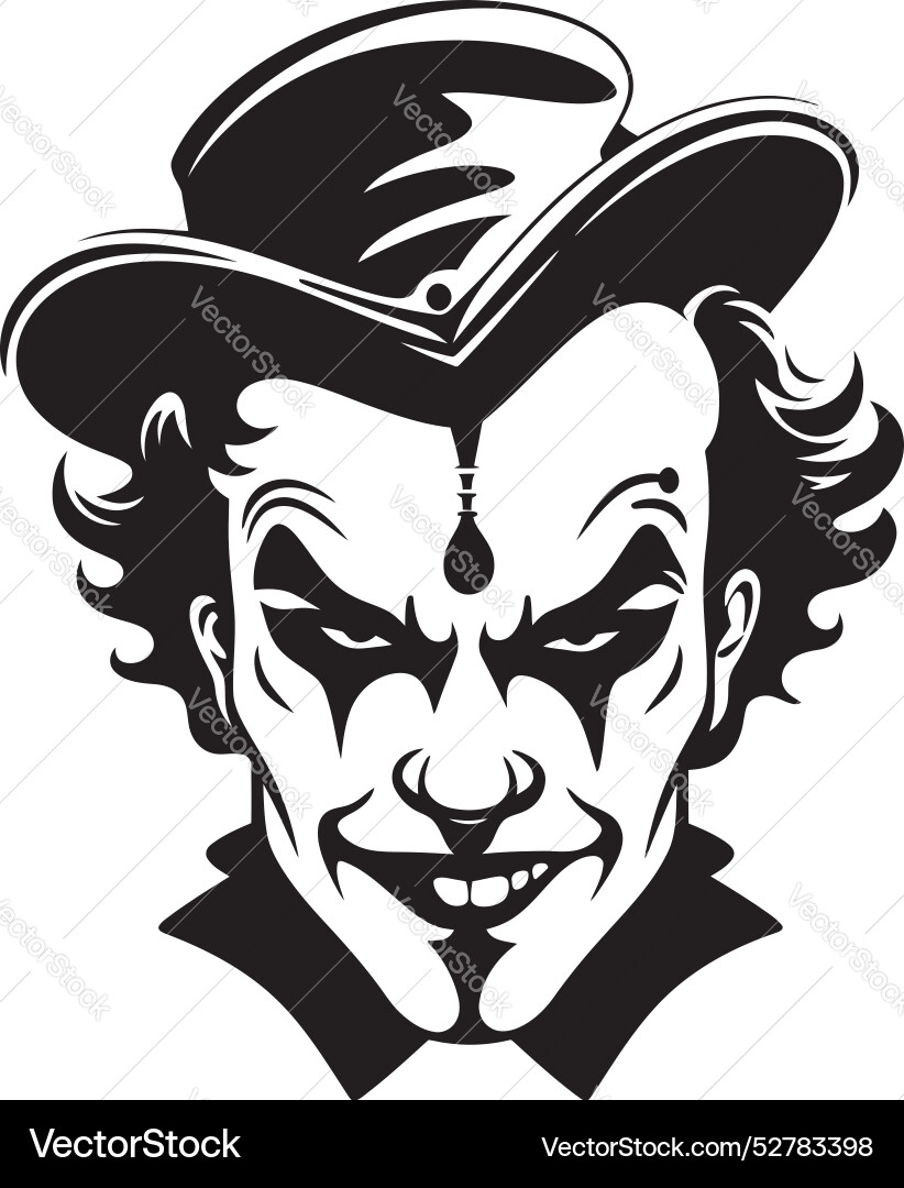 Chilling chuckle sinister clown logo design Vector Image