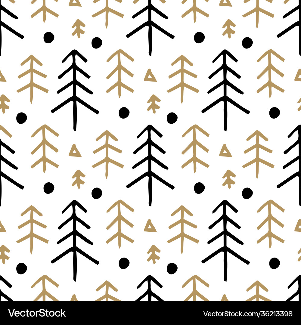 Christmas Fir Tree Pattern Royalty Free Vector Image