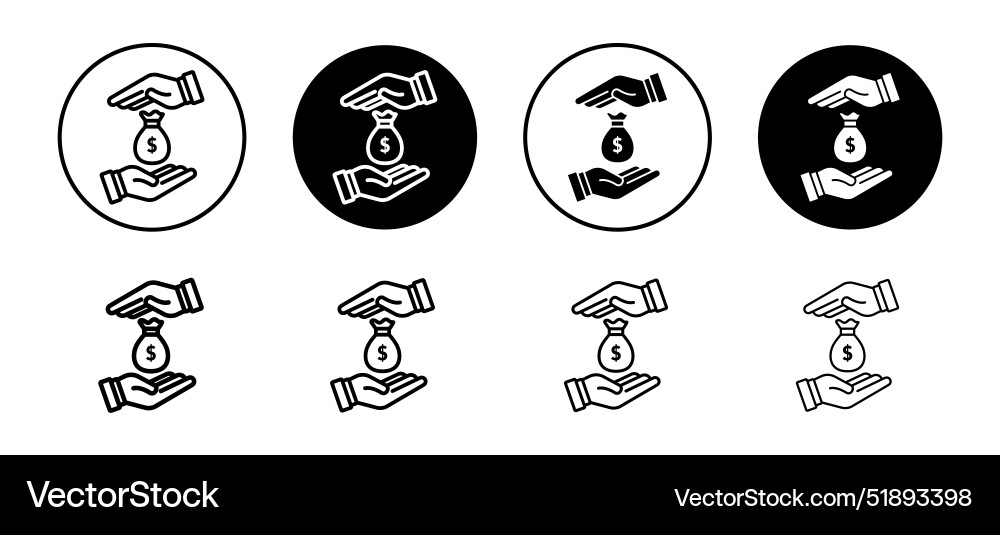 Compensation icon set collection Royalty Free Vector Image