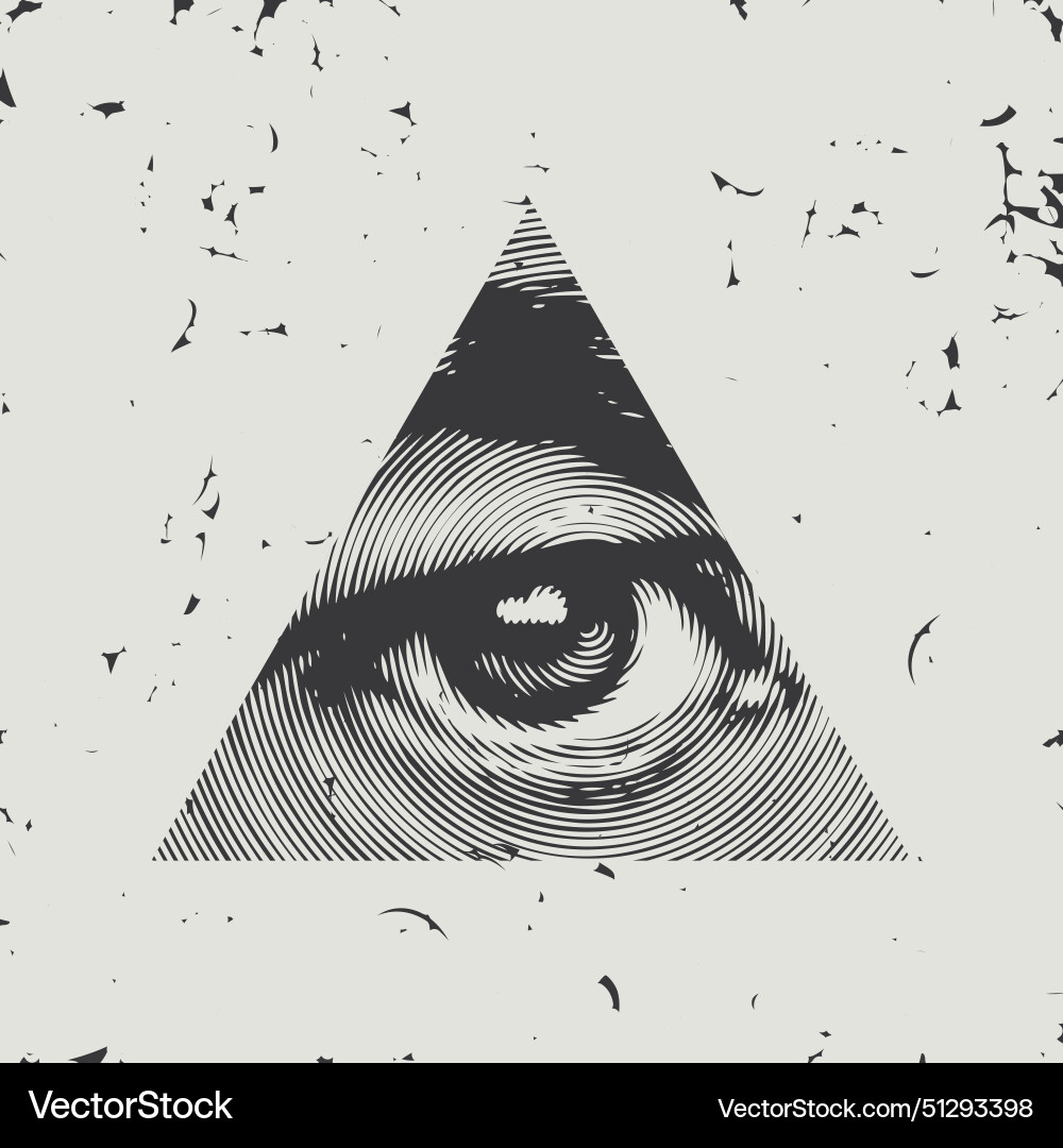 Eye of providence in a triangular pyramid Vector Image