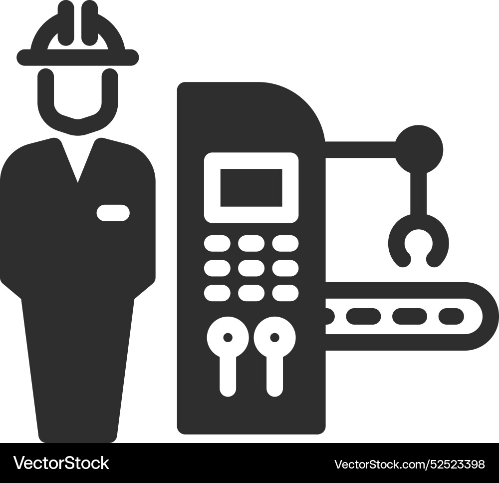 Factory engineer worker with industrial machinery Vector Image