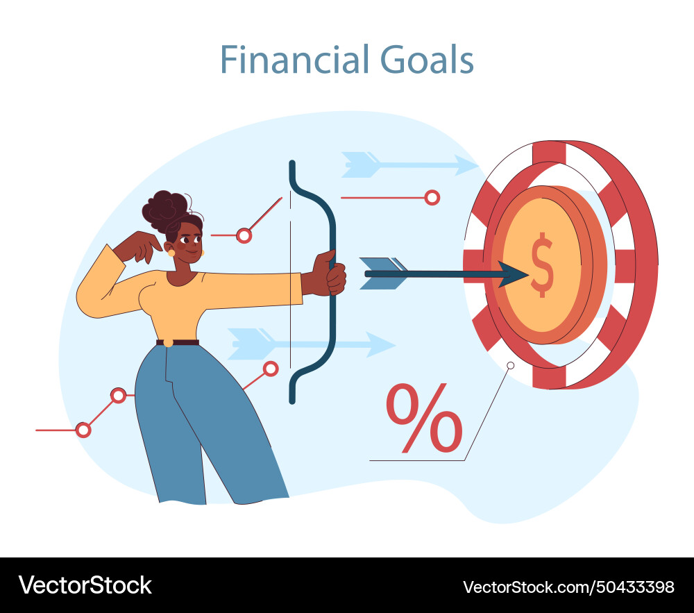Financial planning achieving goals Royalty Free Vector Image