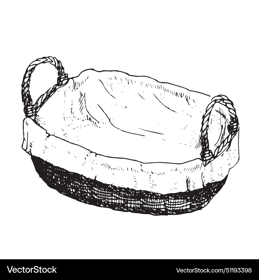 Graphic of wicker bread basket Royalty Free Vector Image