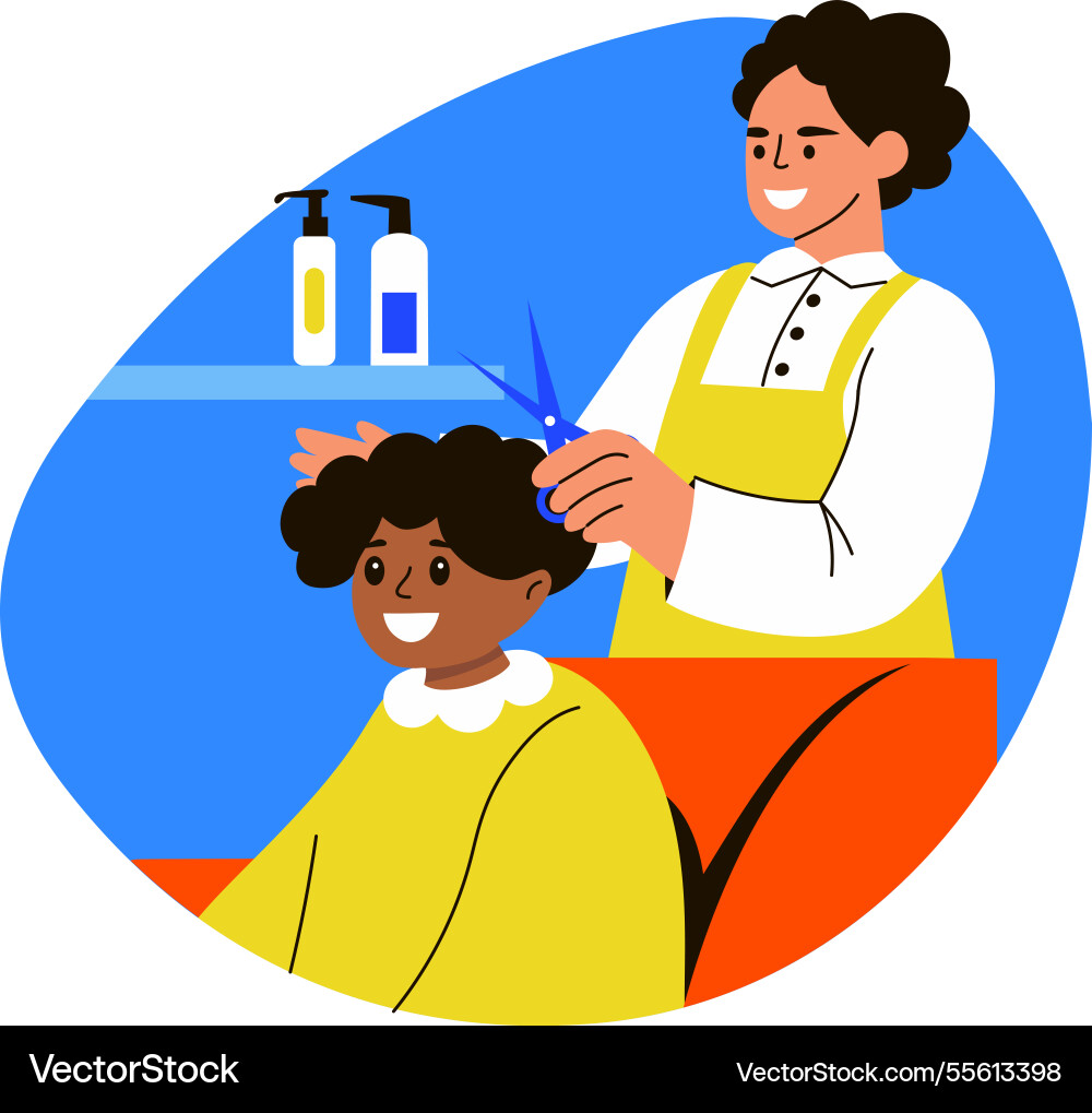 Kid haircut Royalty Free Vector Image - VectorStock