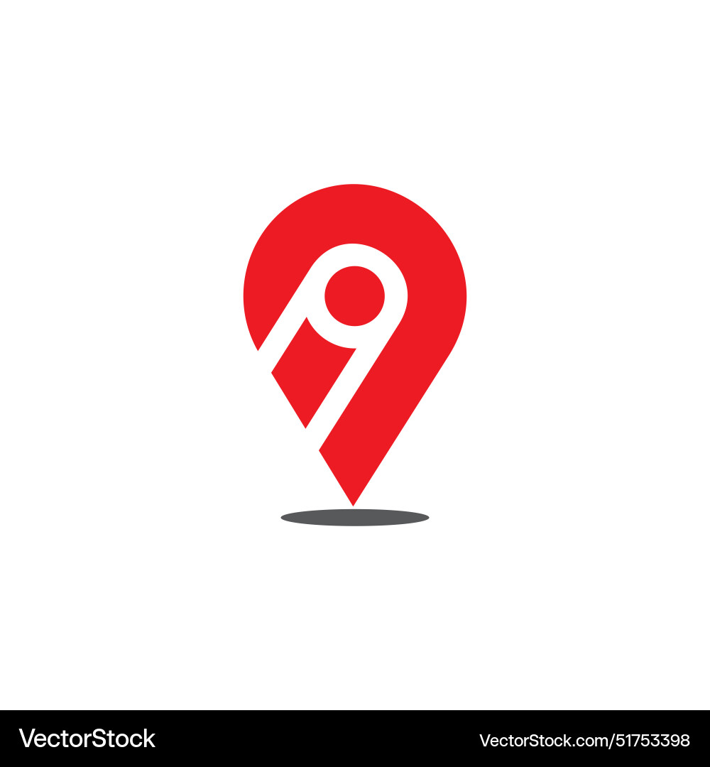 Letter i pin location simple geometric logo Vector Image