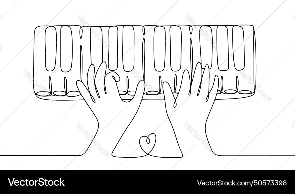 Piano keys hands music Royalty Free Vector Image