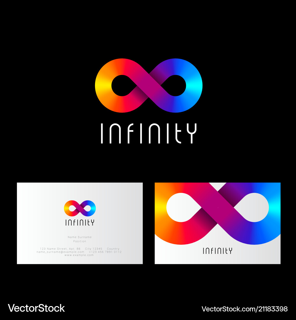 Rainbow Infinity Ribbon Logo Royalty Free Vector Image