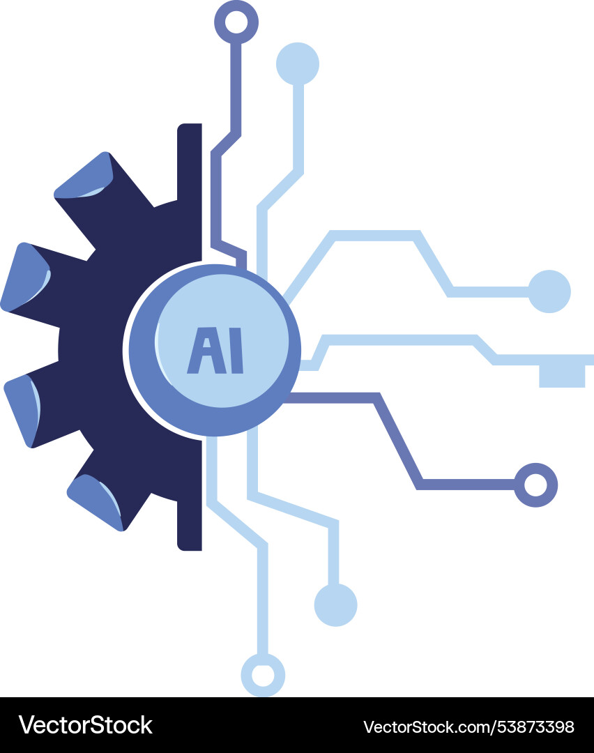 Robotic ai chip or a semiconductor Royalty Free Vector Image