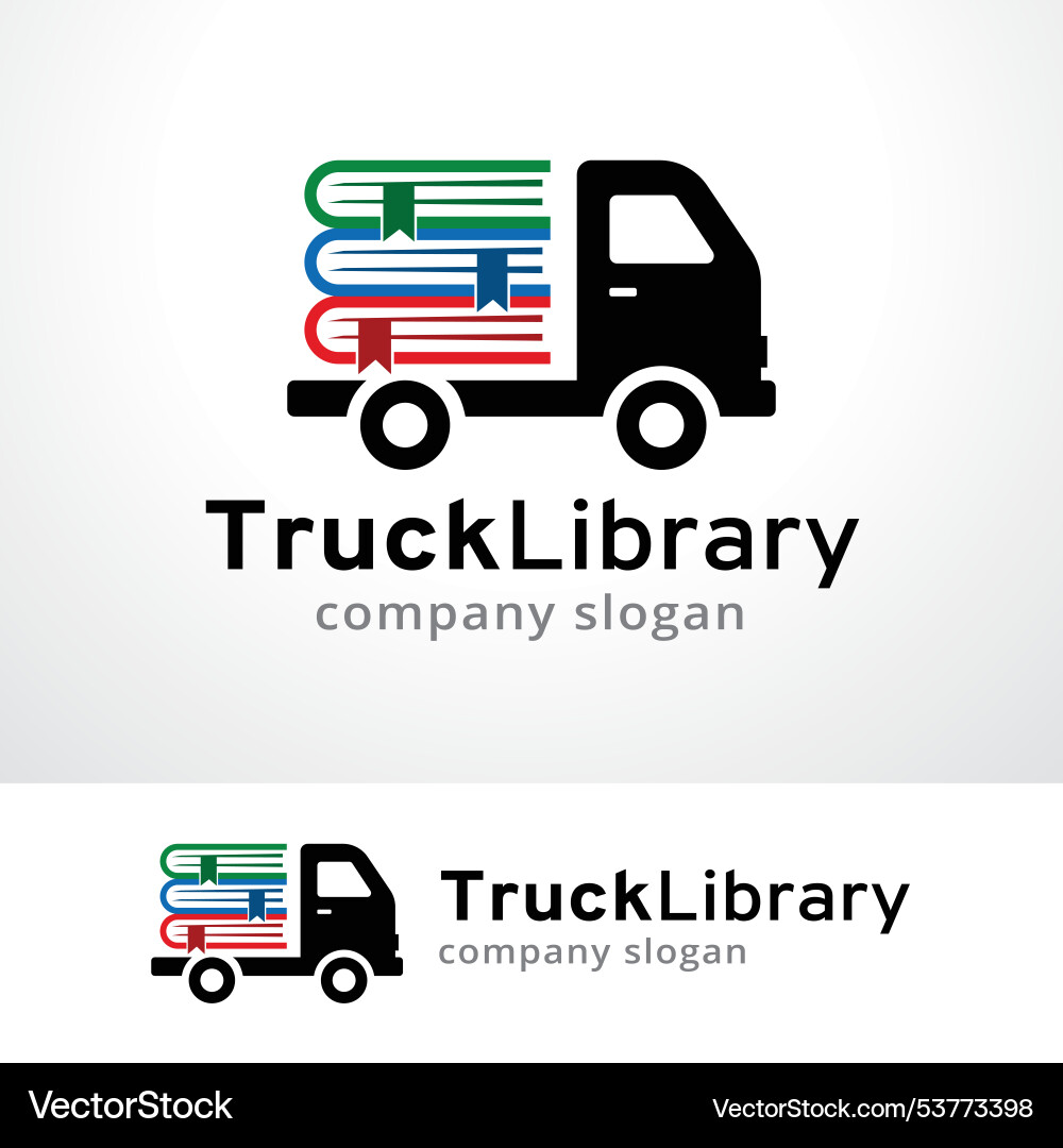 Truck library logo template design emblem Vector Image