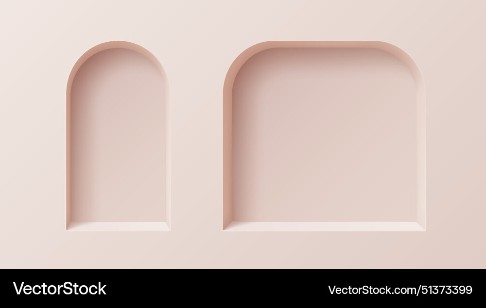 3d wall arch niches or gallery display frames Vector Image