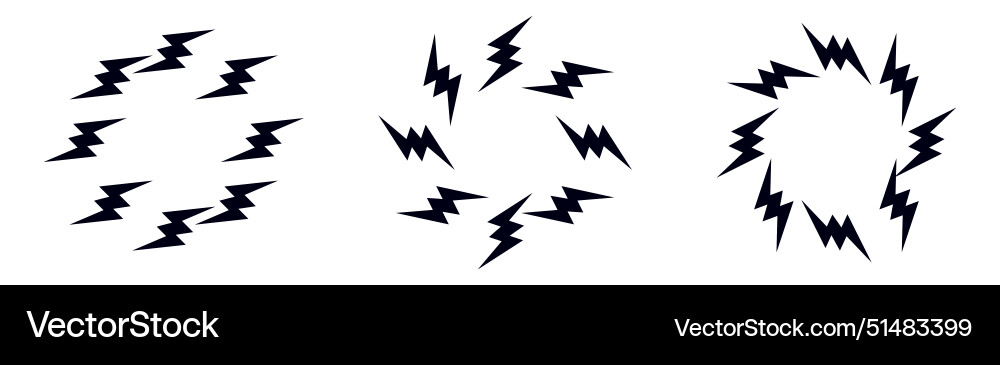 Bolt zap circle frameflash lightning round Vector Image