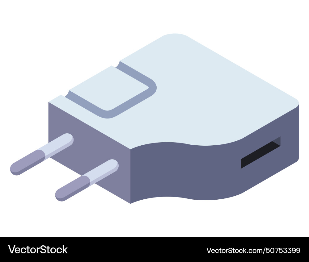 Charger isometric icon usb socket plug in mobile Vector Image