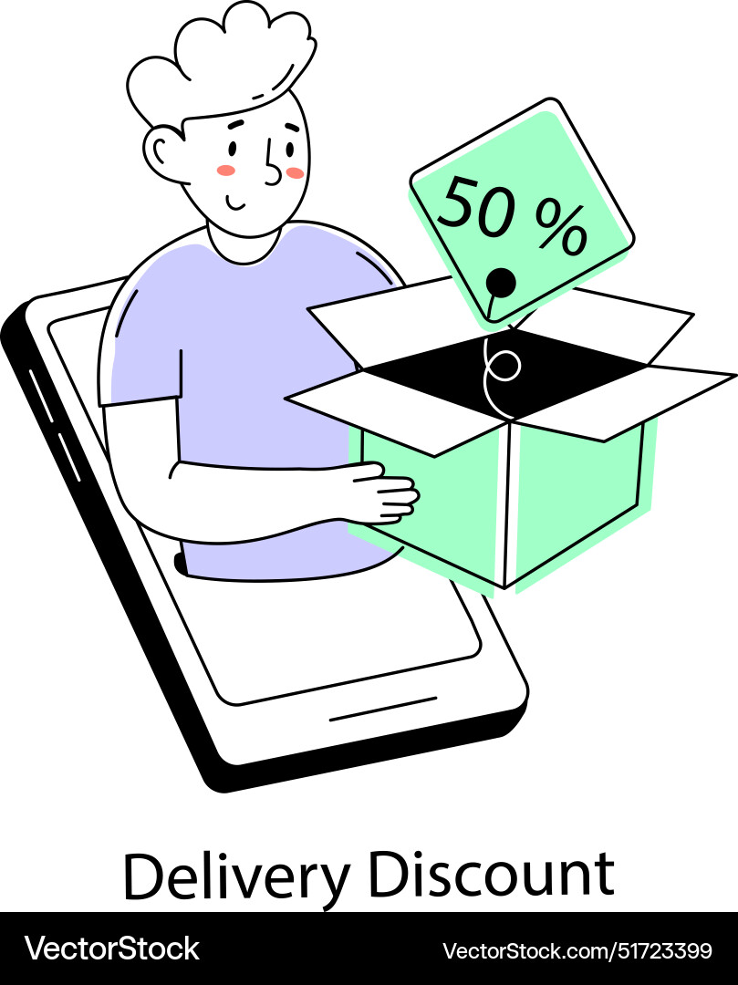 Delivery discount Royalty Free Vector Image - VectorStock