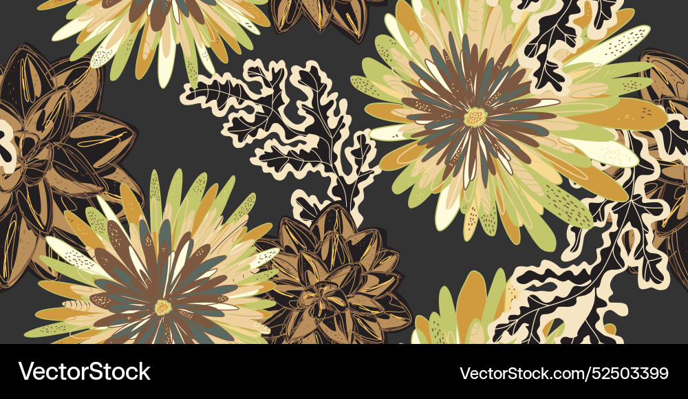 Fantasy stylized blooming floral pattern Vector Image
