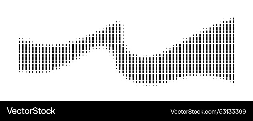 Halftone rhythm wave line dots pattern Royalty Free Vector