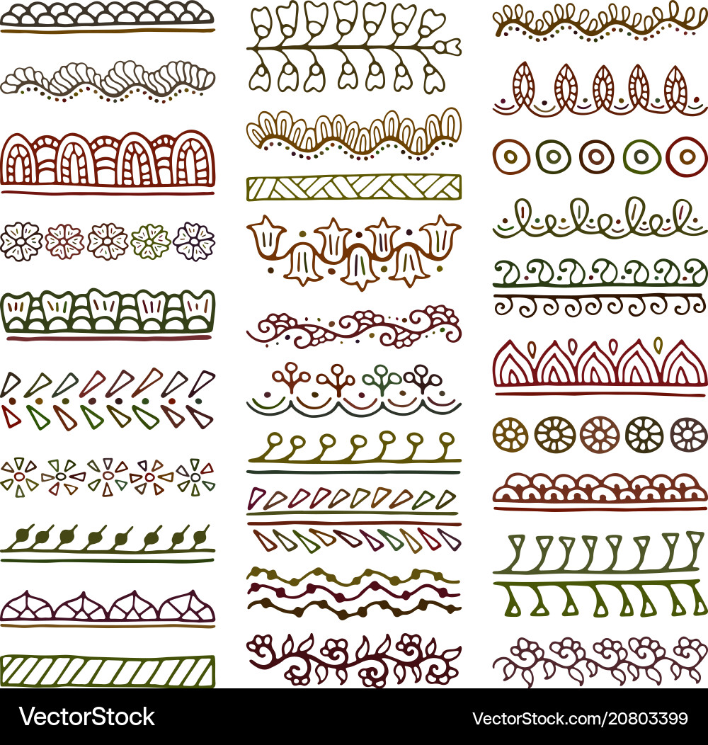 Hand drawn dividers set Royalty Free Vector Image