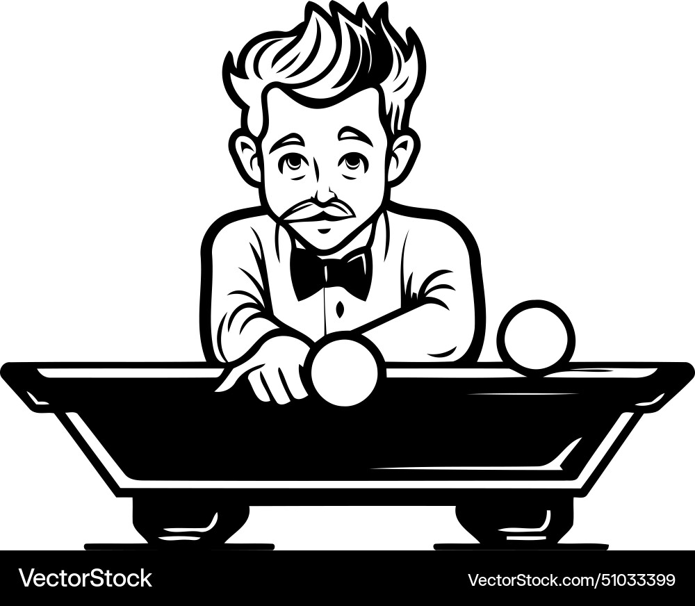 Man playing billiards Royalty Free Vector Image