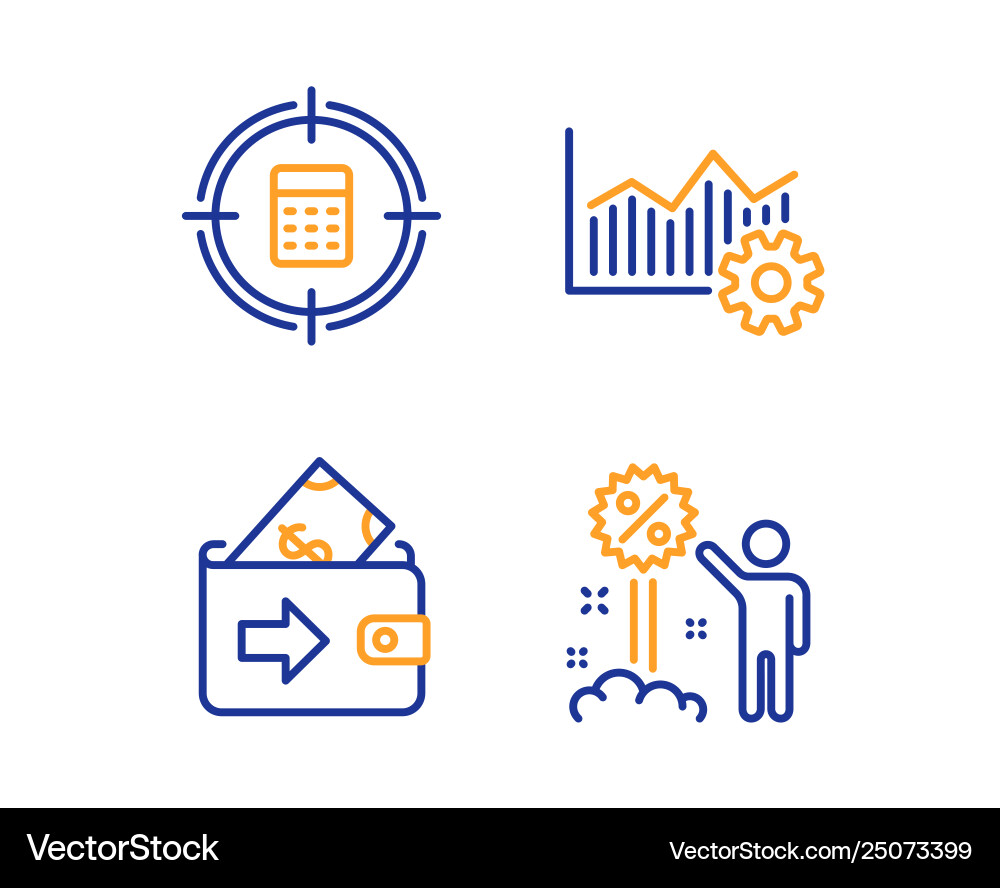Operational excellence wallet and calculator Vector Image