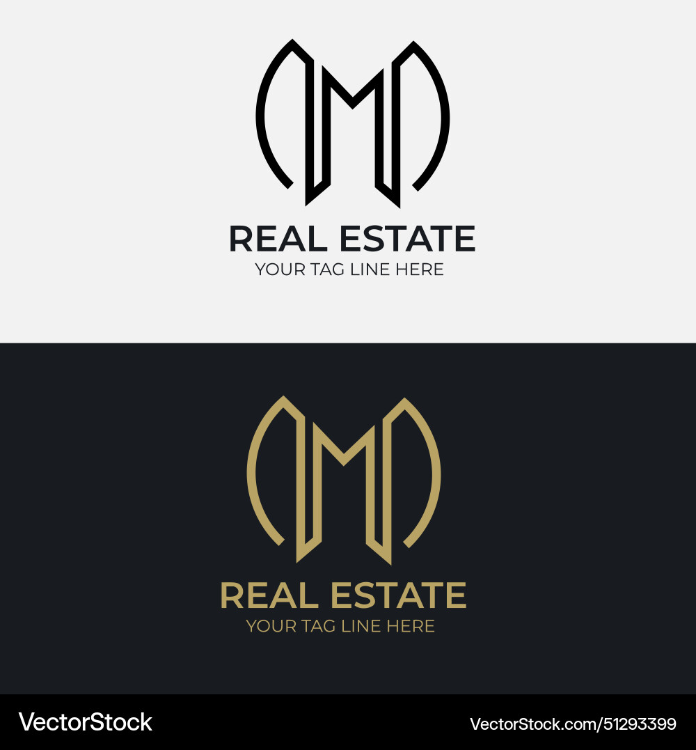Simple minimalistic real estate logo design Vector Image