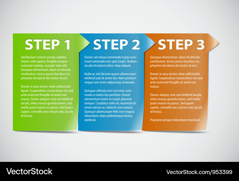 Step-by-Step Process Cards Royalty Free Vector Image