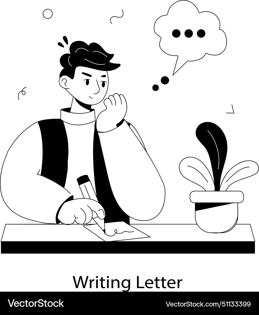 Writing letter Royalty Free Vector Image - VectorStock