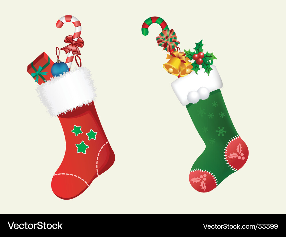 Xmas stockings Royalty Free Vector Image - VectorStock