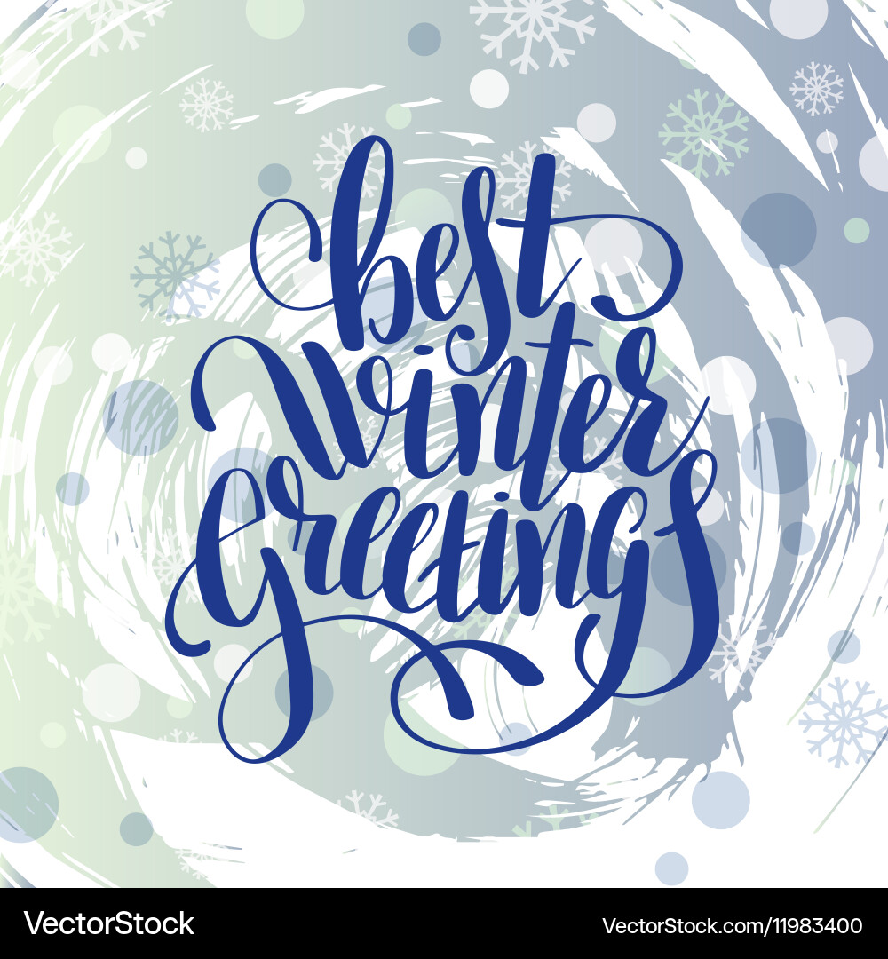Best winter greetings handwritten lettering Vector Image