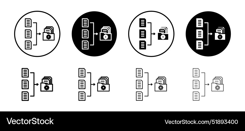 Compile icon set collection outline flat Vector Image Compile icon set collection outline flat Vector Image